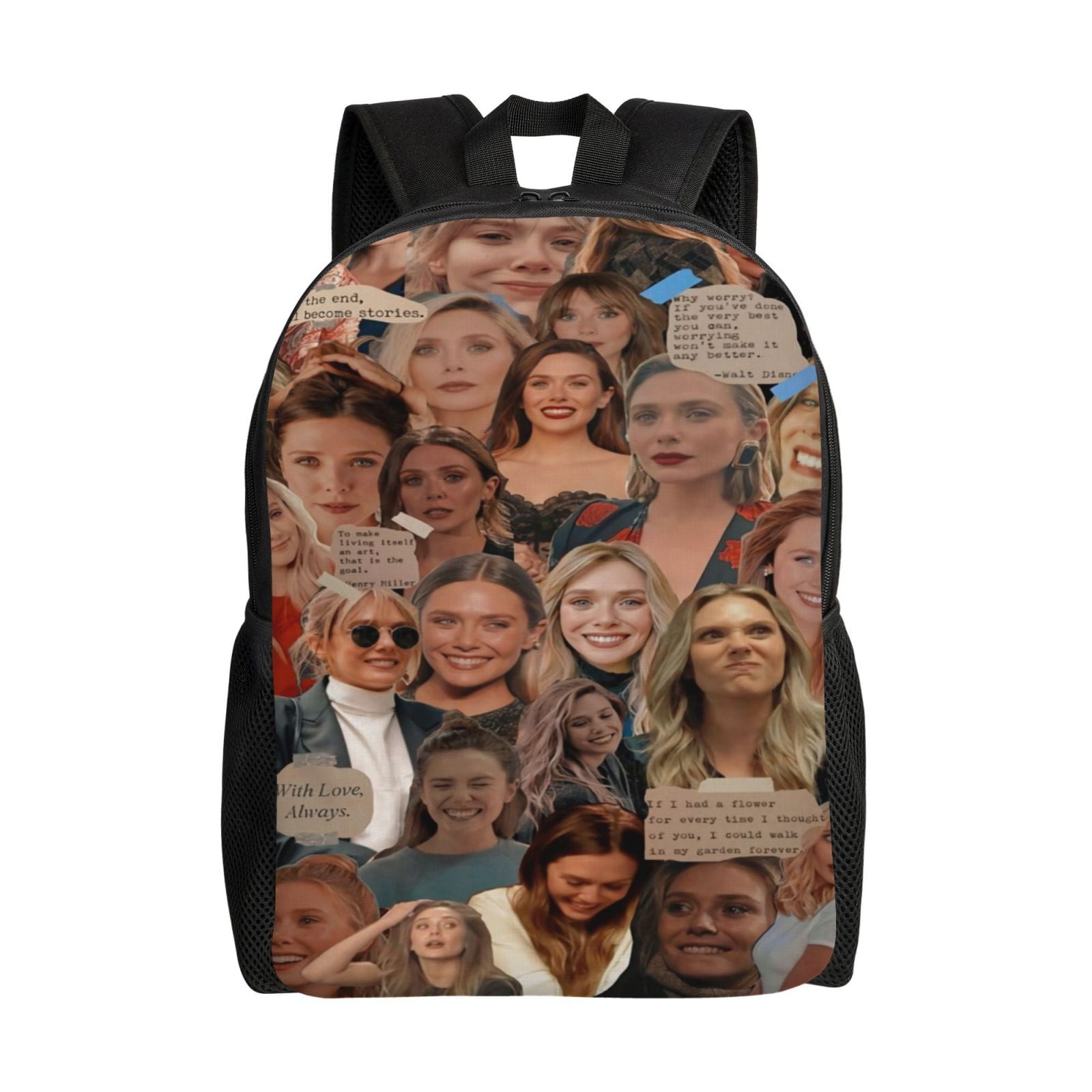 Elizabeth Olsen Backpack, 3D Printed Cartoon Laptop Bag Bookbag ...