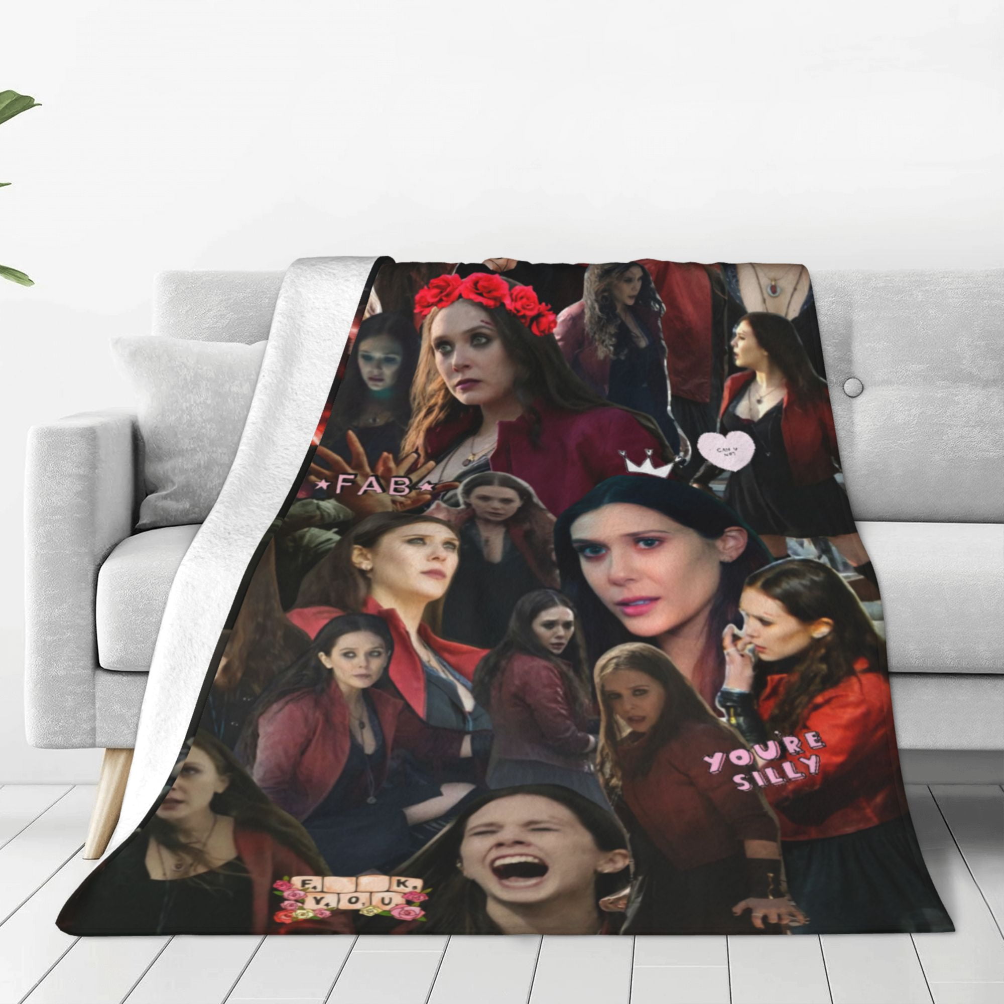 Elizabeth Olsen Throw Blanket Soft Plush Travel Blanket For Bedroom ...