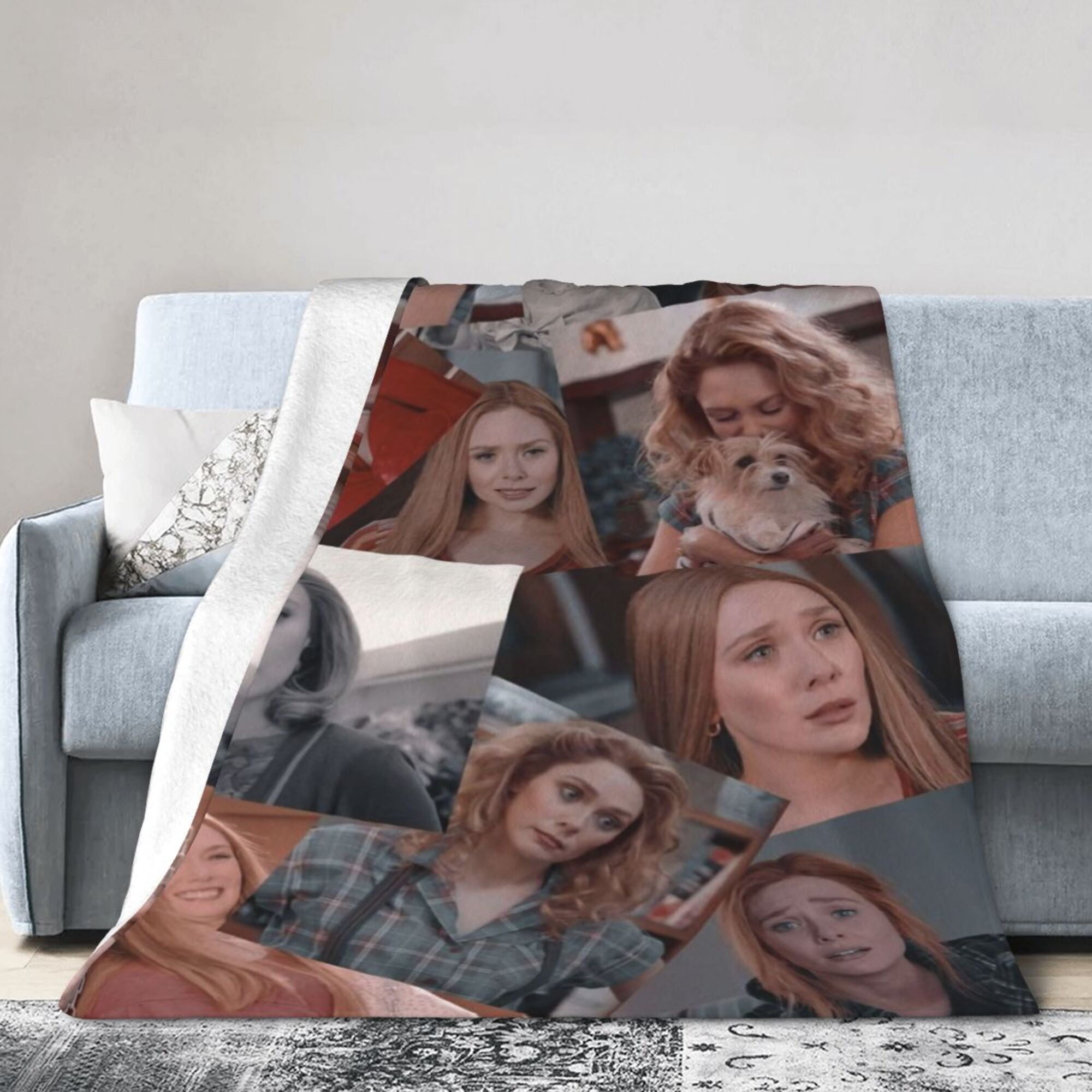 Elizabeth Olsen Throw Blankets plush travel Blankets Bedroom living ...