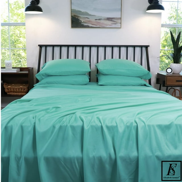 Elizabeth Samuel – Turquoise King Size Bed Sheet Set 100% Bamboo - 15 ...
