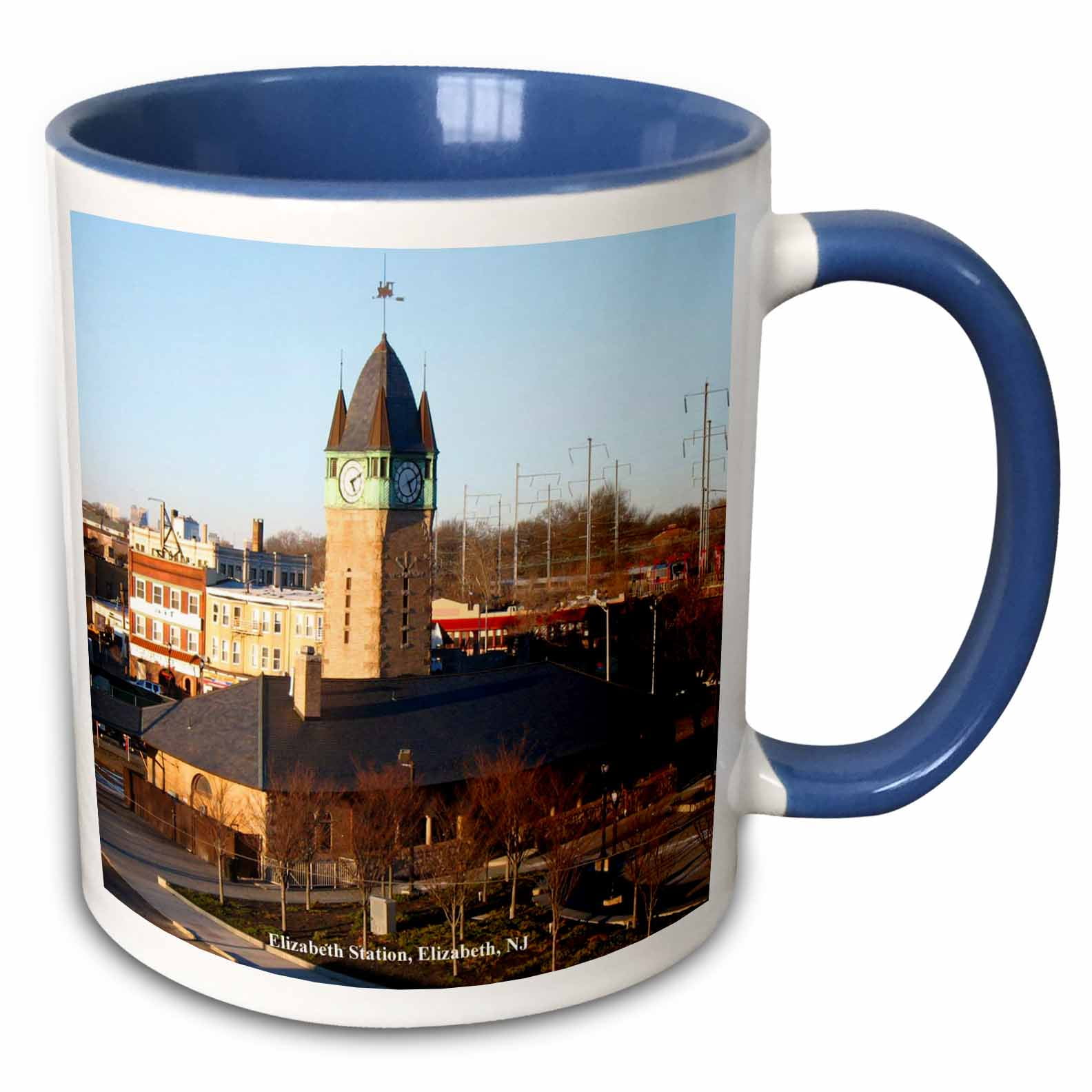 3drose, Elizabeth Station, Elizabeth, Nj, 11oz Two-tone Blue Mug ...