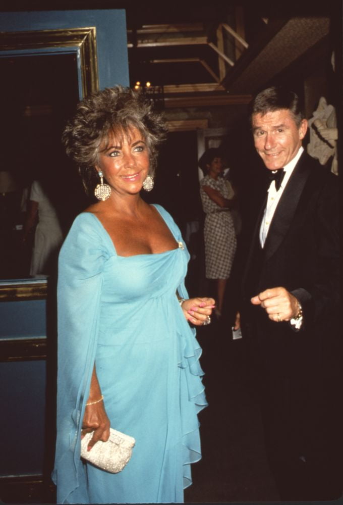 Elizabeth Taylor In Light Blue Dress With Roddy Mcdowell In Tuxedo ...