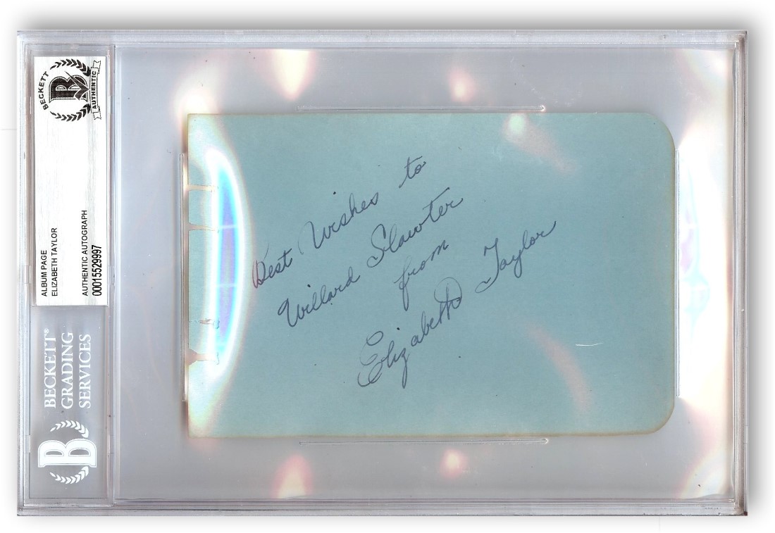 Elizabeth Taylor Signed Autographed Album Page Late Legendary Actress ...