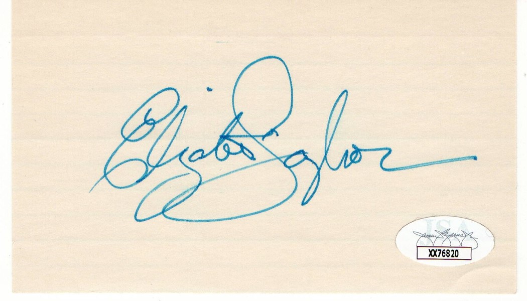 Elizabeth Taylor Signed Autographed Index Card Hollywood Legend JSA ...