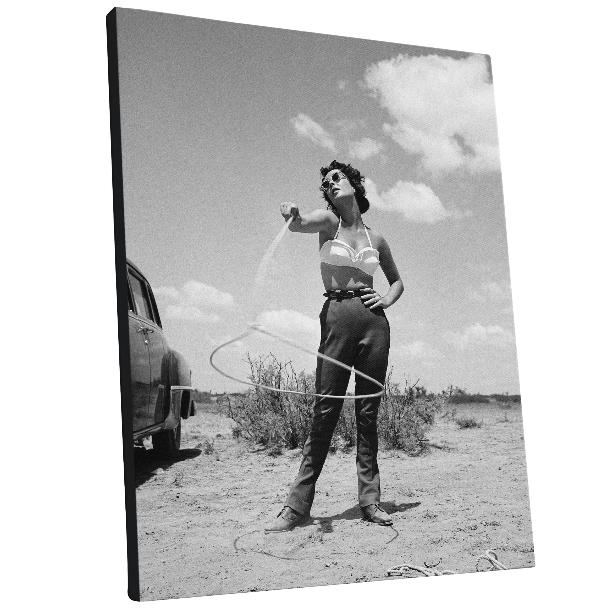 Elizabeth Taylor Spinning Lasso Canvas Print, 16X20 By Globe Photos ...