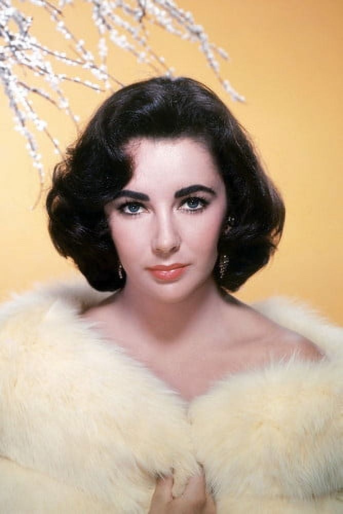 Elizabeth Taylor Stunning Bareshouldreed In Fur Coat Fashion 24x36 ...