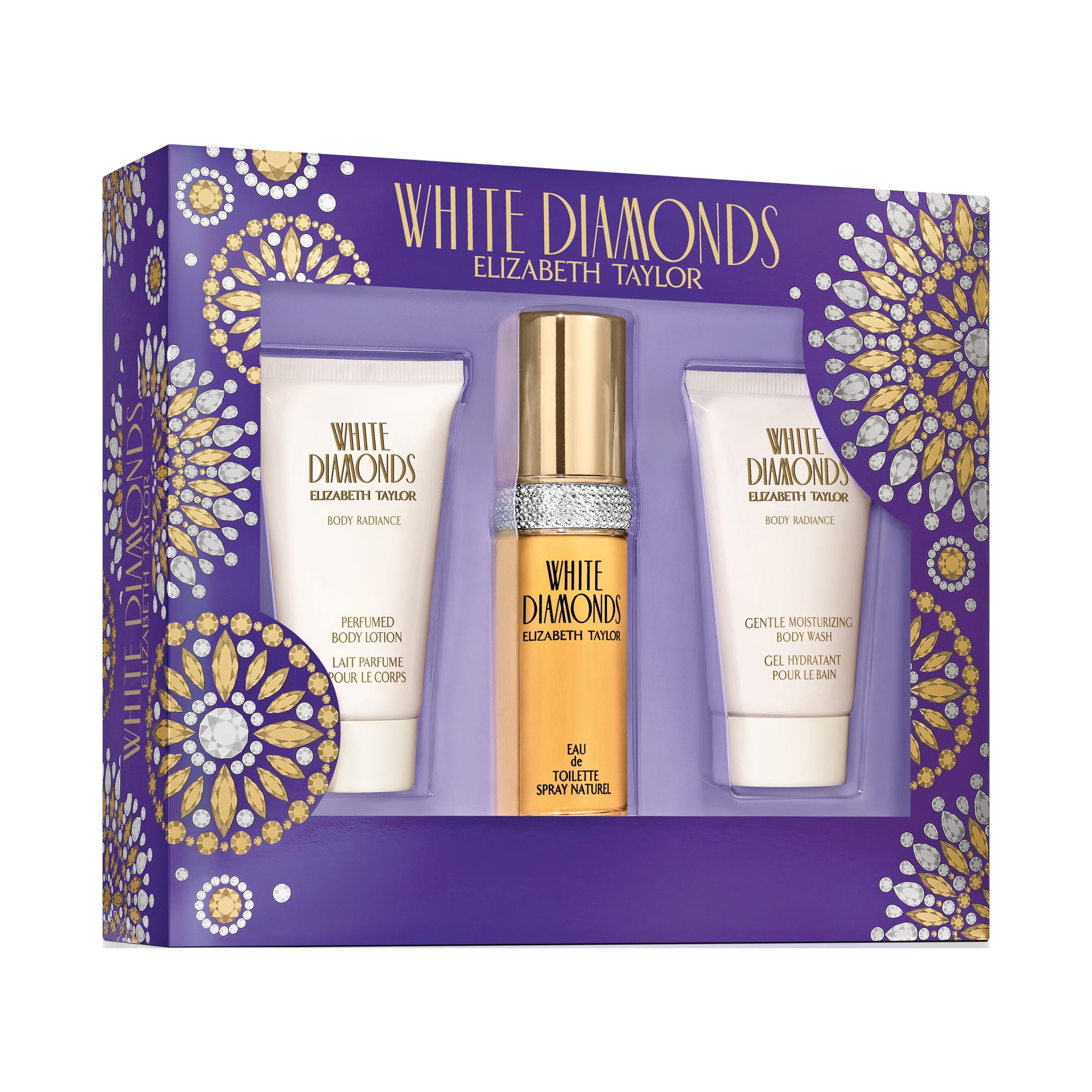 Elizabeth Taylor White Diamonds Fragrance 3 Piece Gift Set for Women ...