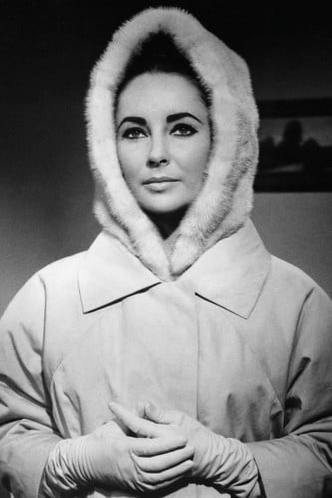 Elizabeth Taylor in The V.I.P.s wearing fur hat coat and gloves 24x36 ...