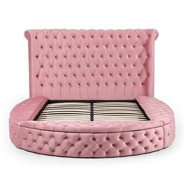 Elizabeth Upholstered Round Storage Bed, Pink - King Size - Walmart.com