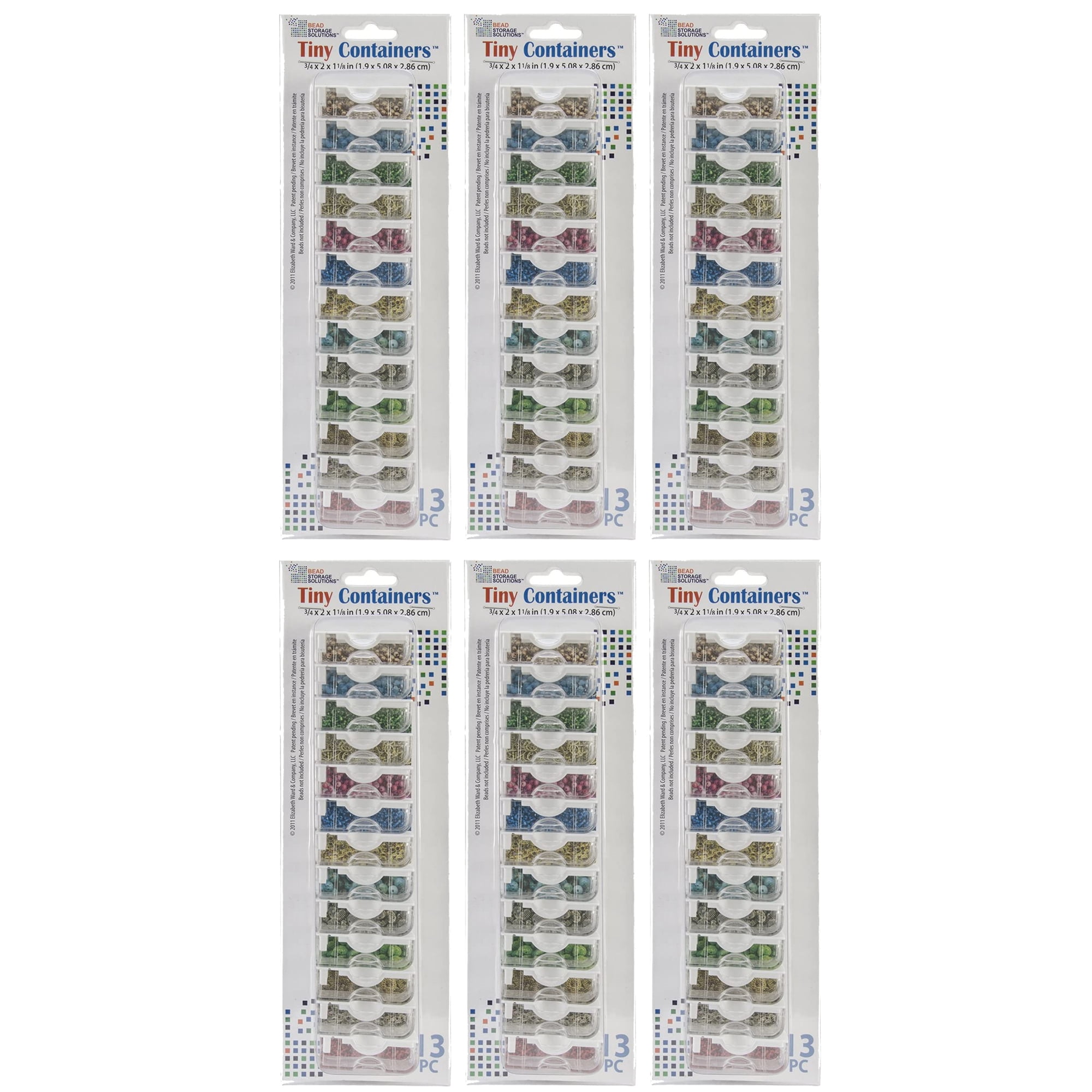 Elizabeth Ward Bead Storage Solutions 13 Piece Craft Containers (6 Pack ...