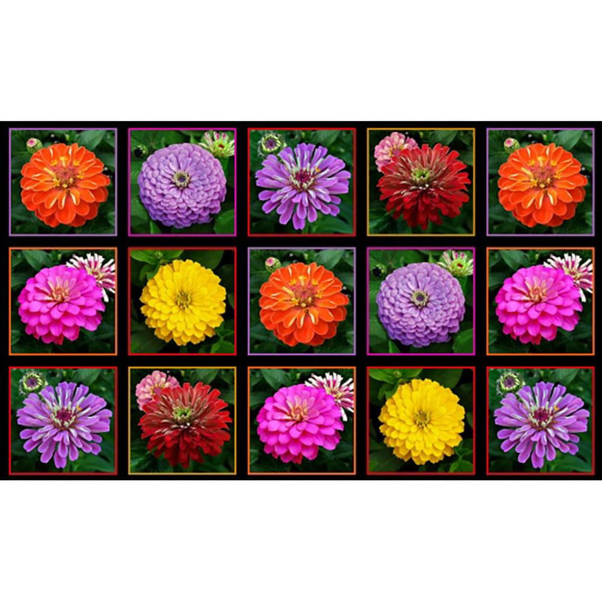 Elizabeth's Studios Zinnia Digital Garden Bloom Panel 100% Cotton ...