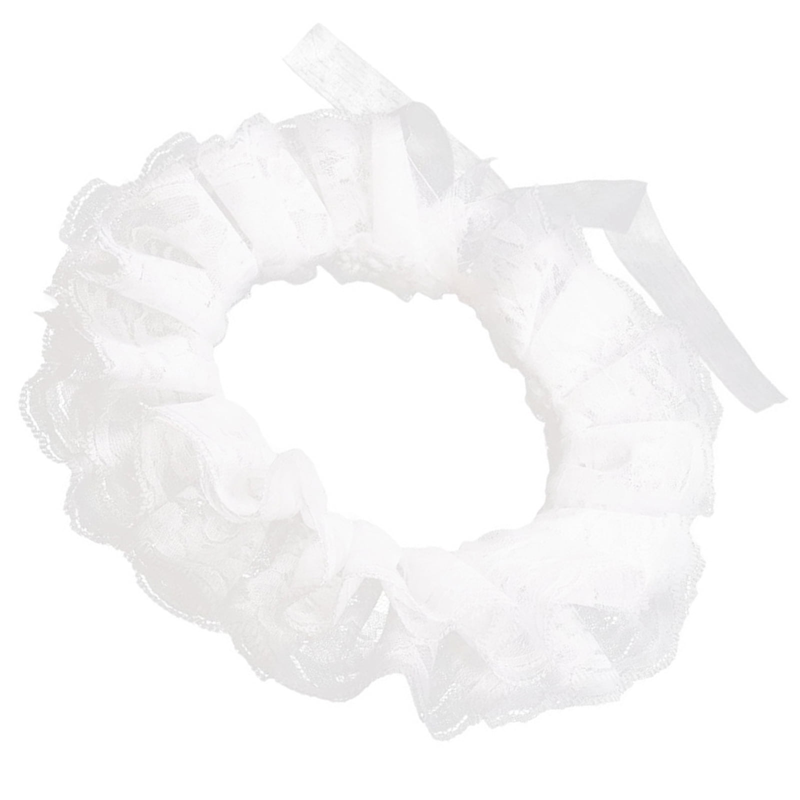 Elizabethan Double Layer Ruffled Lace Faux Collar Victorian Neck Ruff ...