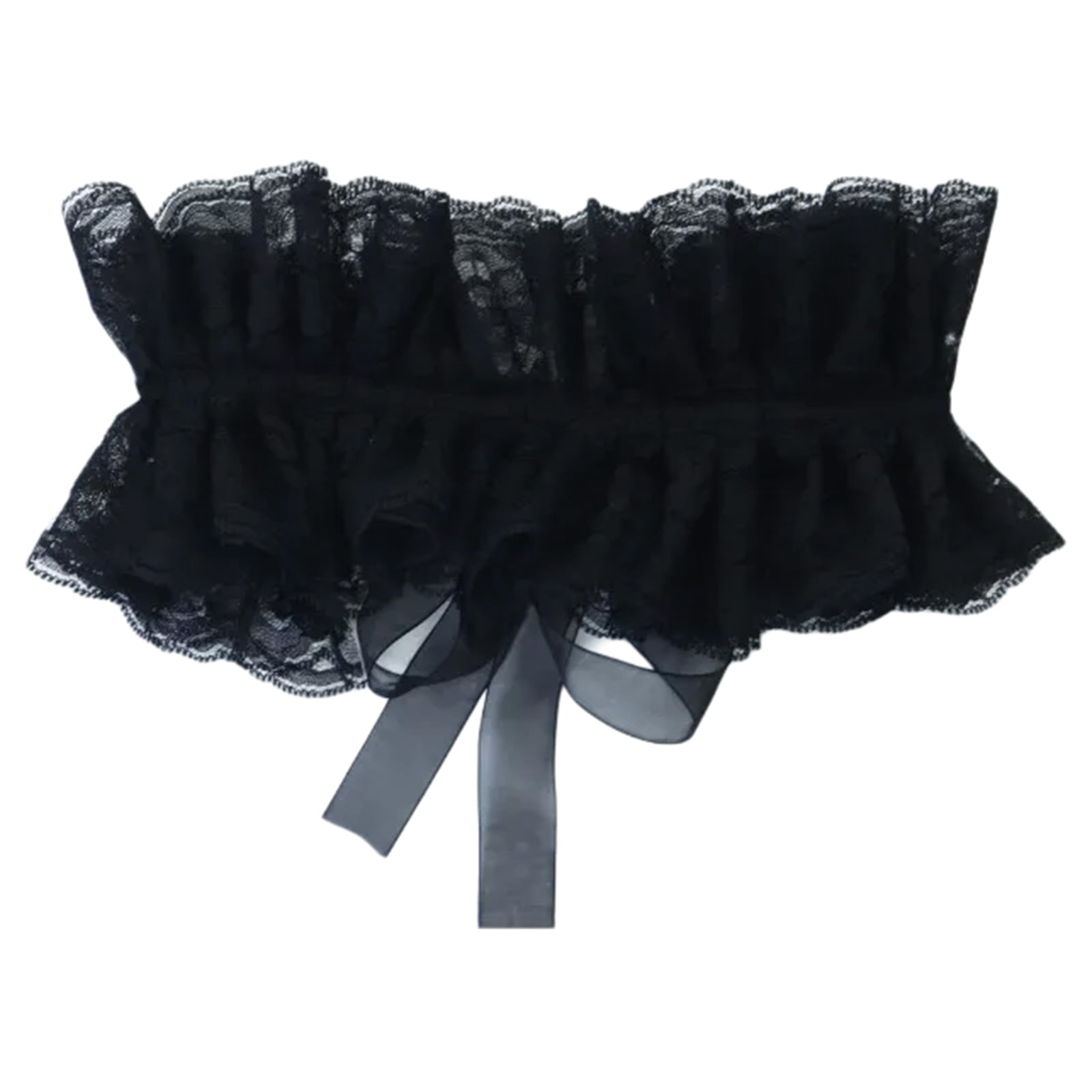 Elizabethan Double Layer Ruffled Lace Faux Collar Victorian Neck Ruff ...