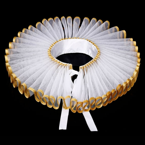 Elizabethan Neck Ruff Detachable Collar Dickens Ruff Neck Clown Collar ...