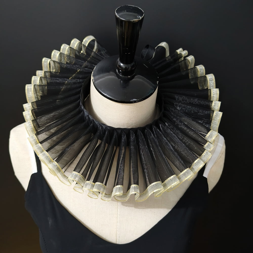Elizabethan Neck Ruff Detachable Collar Dickens Ruff Neck Clown Collar ...