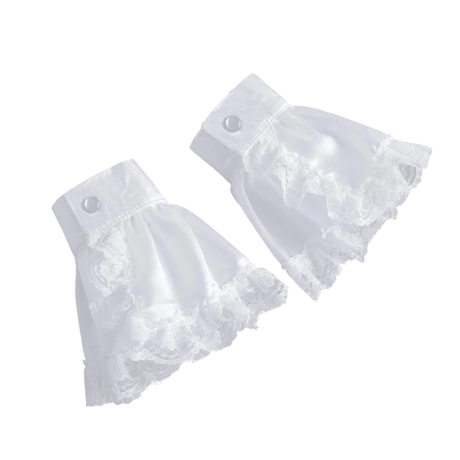 Elizabethan Neck Ruff Tiered Ruffle Lace Jabot Collar and False Sleeve ...
