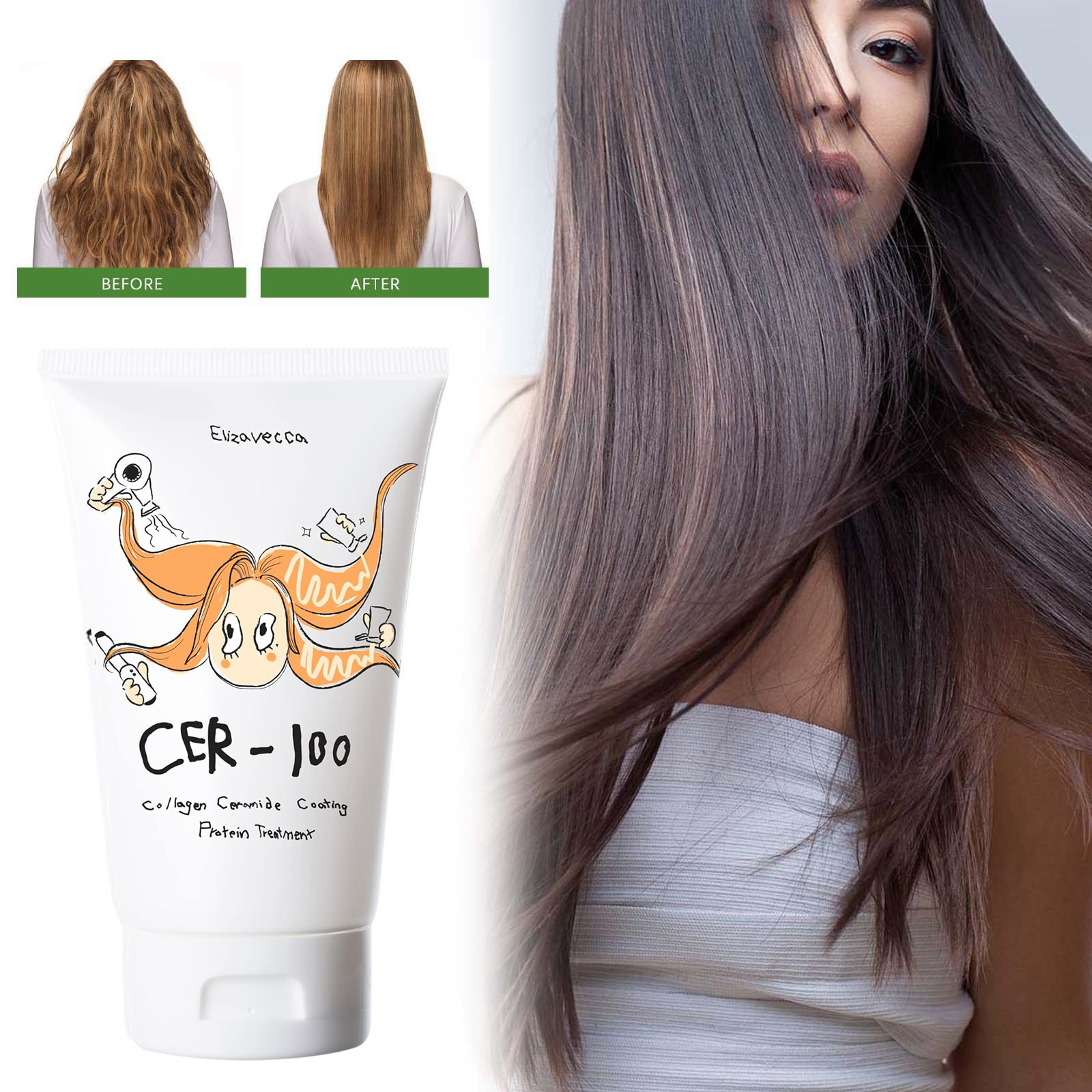 Elizavecca CER-100 Collagen Ceramide Coating Protein Hair Treatment ...