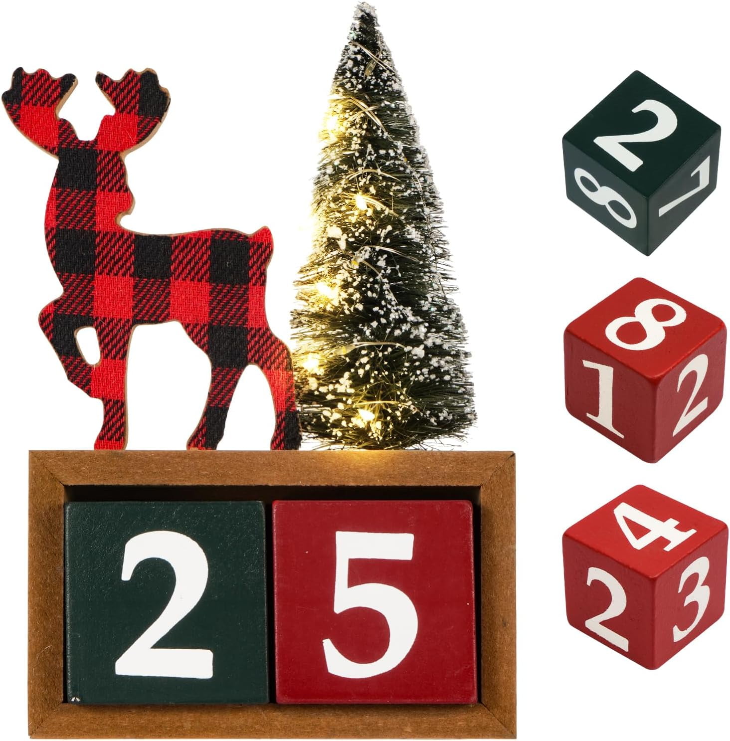 Elk Christmas Tree Count Down LED Lighted 99 Days Advent Calendar ...