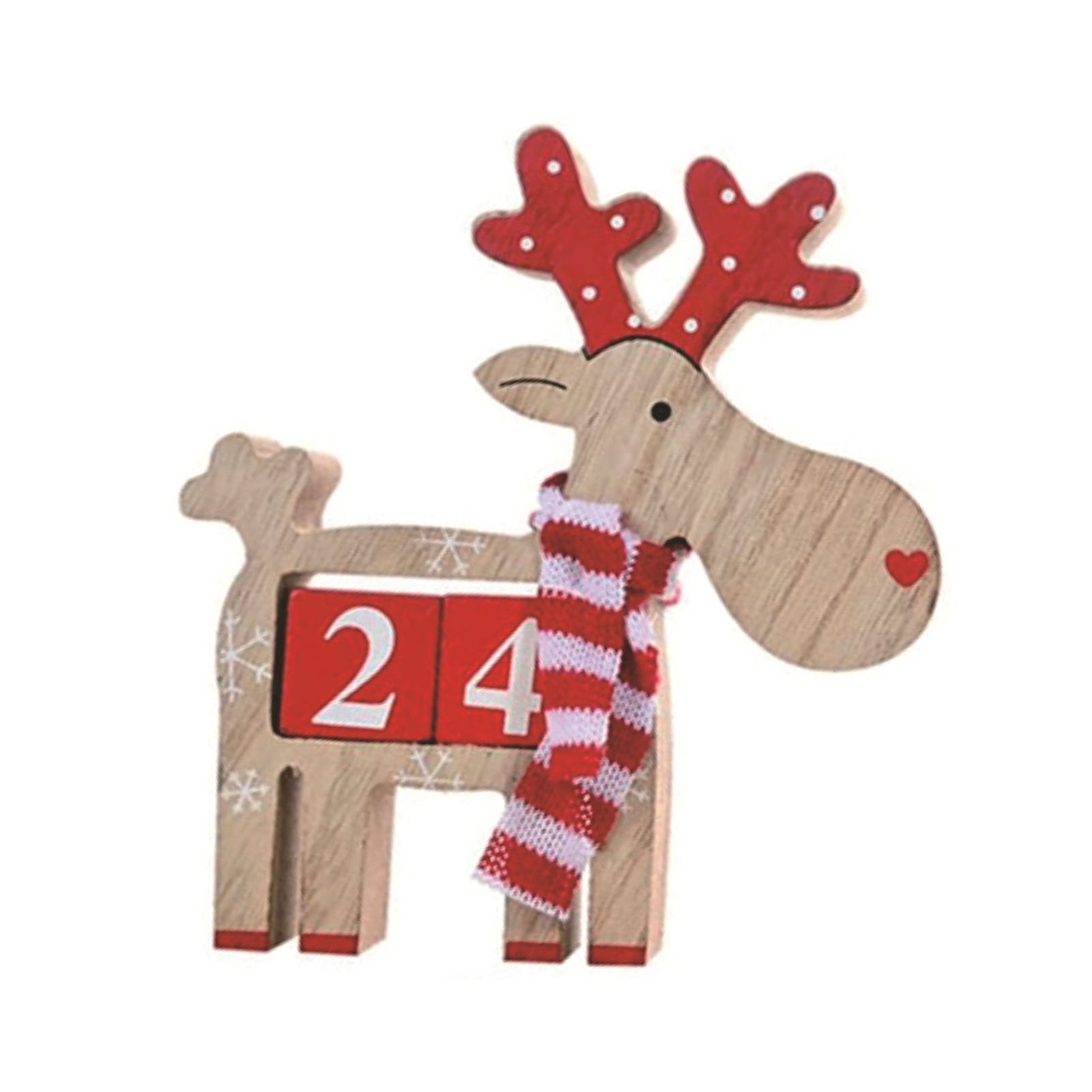 Elk Countdown Sign Wooden Christmas Advent Calendar with Movable Number ...