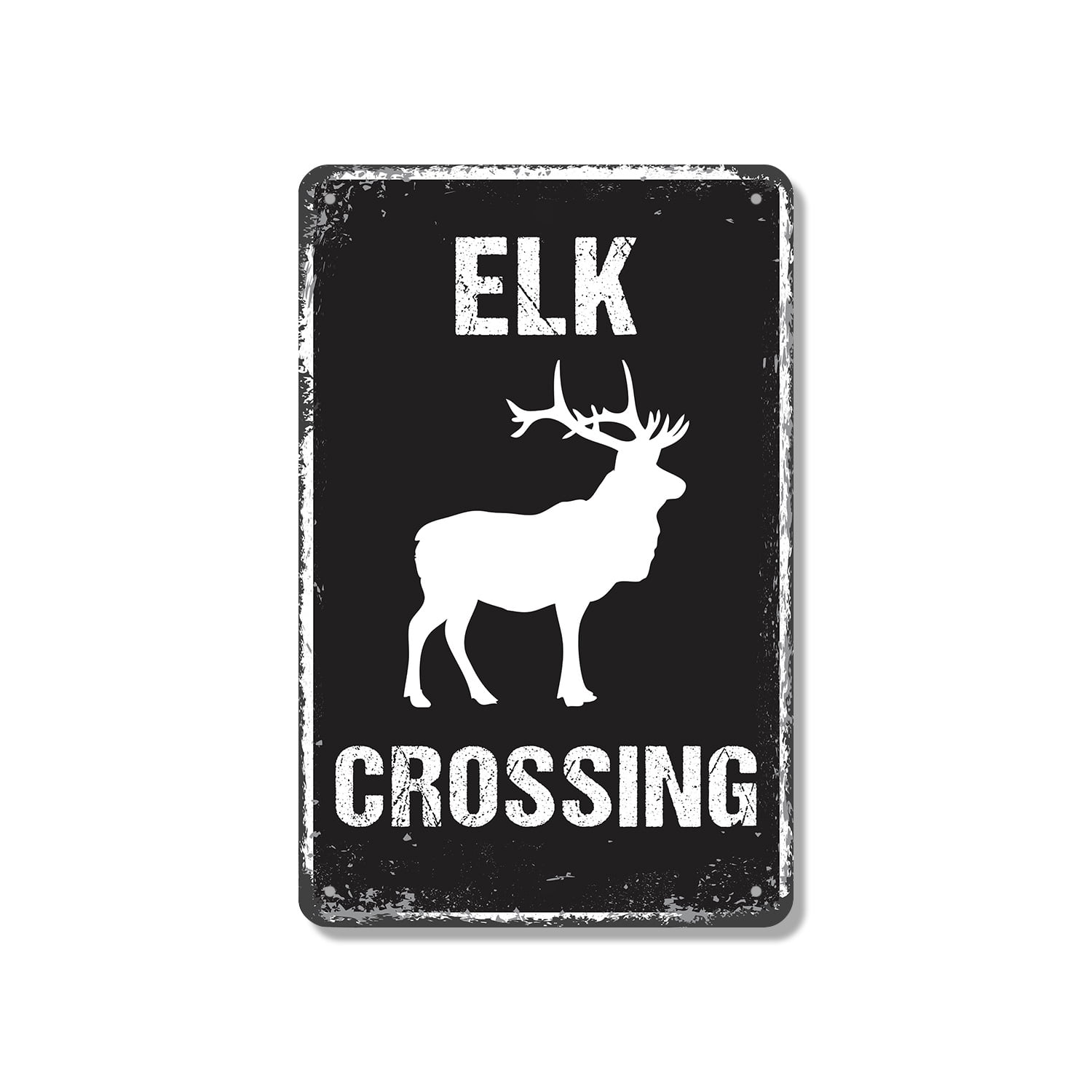Elk Crossing 10 Inch x 14 Inch Novelty Aluminum Metal Sign Give Way To ...