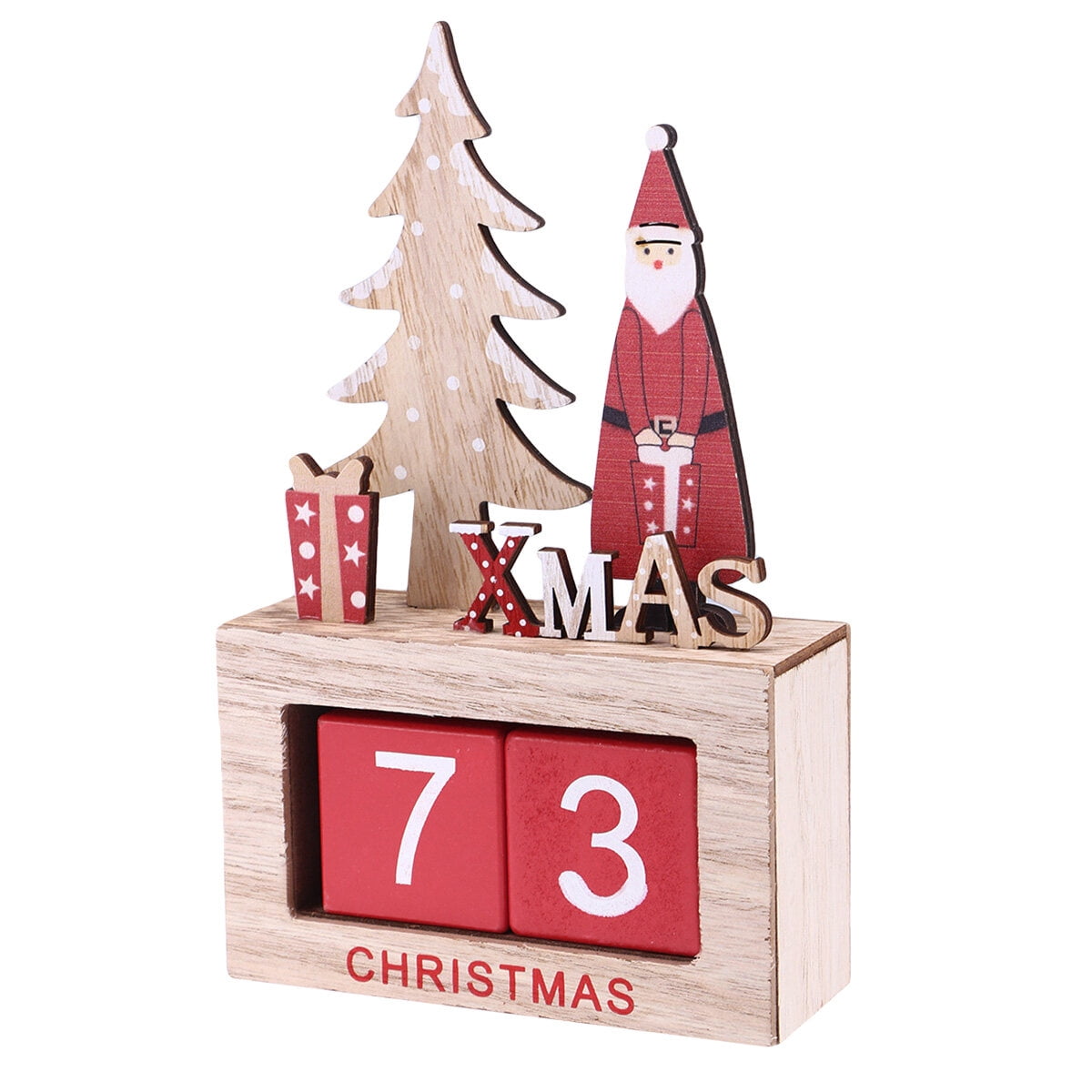 Elk Decorated Desktop Wooden Block Perpetual Calendar Desk Accessory ...