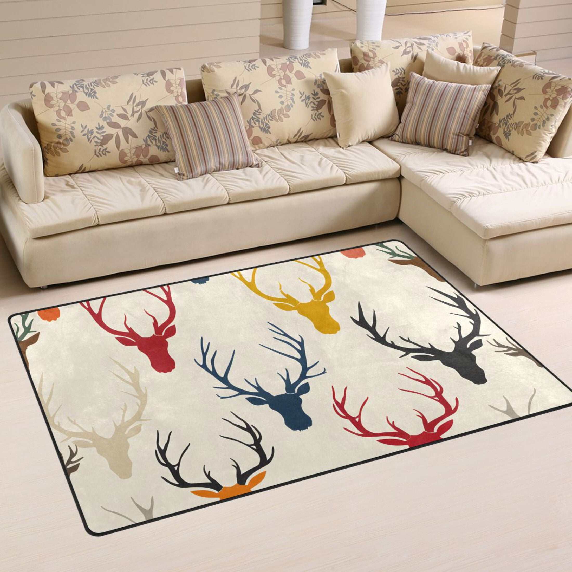 Elk Deer Area Floor Mats Non-Slip Rugs Soft Doormat 31 x 20 inch Carpet ...