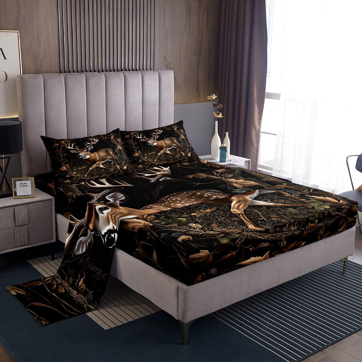 Elk Deer Bed Sheets King Size Western Farmhouse Sheets for Adult Women ...