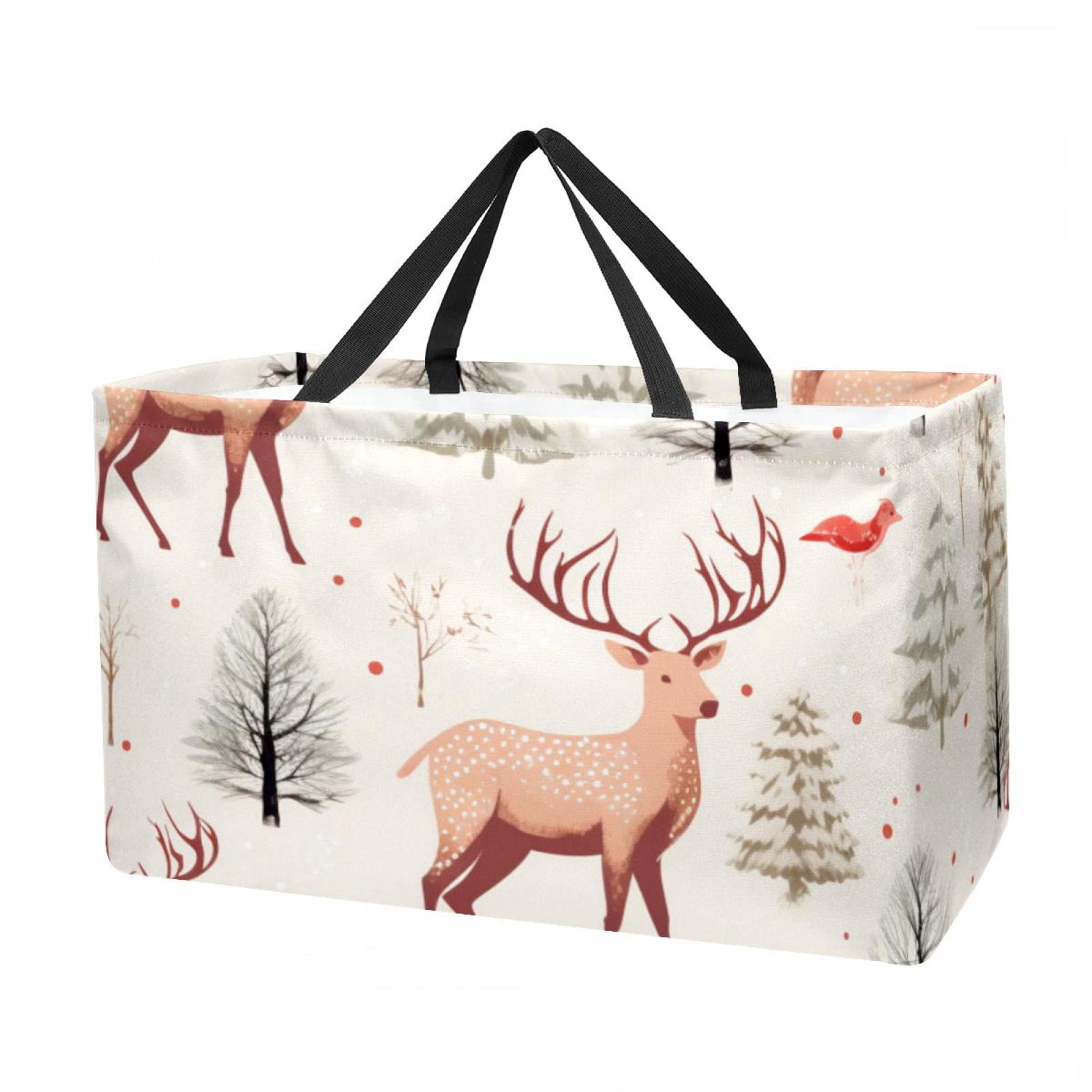 Elk Deer Large Capacity Reinforced Oxford Cloth Storage Bin - Reusable, Foldable Picnic Baskets ...