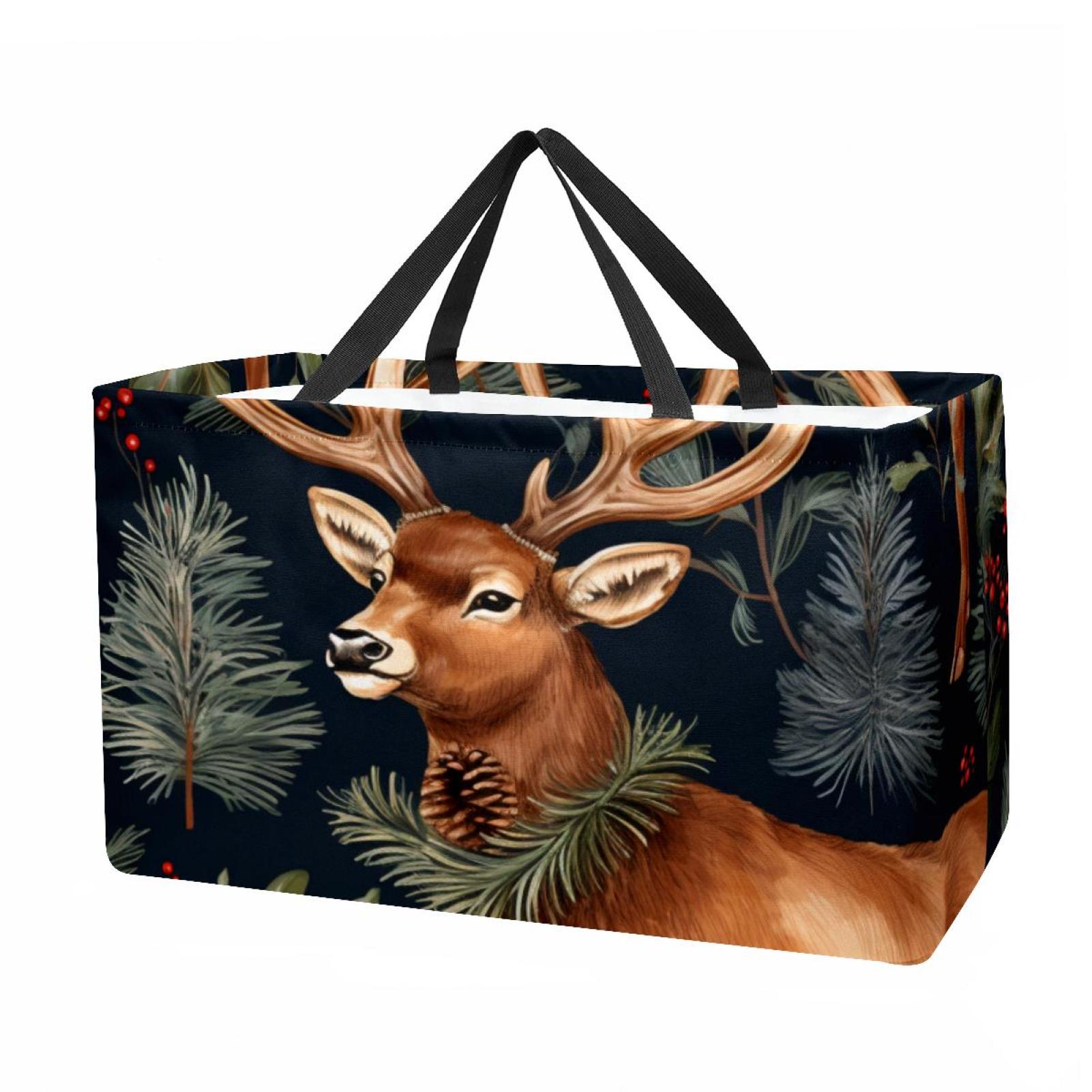 Elk Deer Large Foldable Oxford Cloth Storage Bin - Decorative Box, Collapsible Bucket, and ...