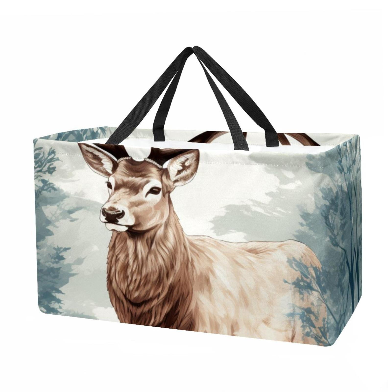 Elk Deer Large Foldable Oxford Cloth Storage Bin - Decorative Box, Collapsible Bucket, and ...