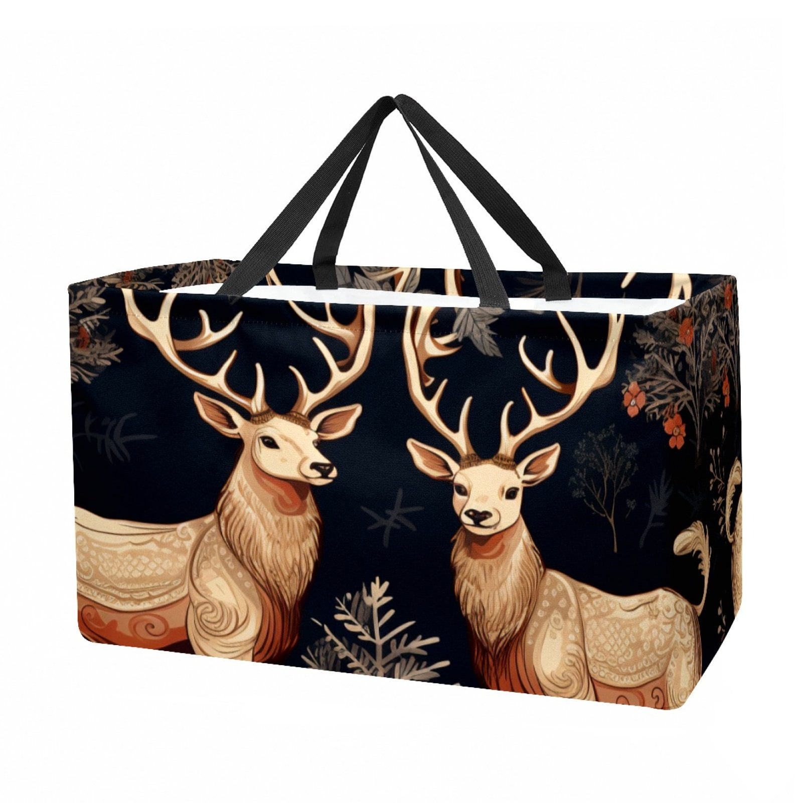 Elk Deer Premium Oxford Cloth Picnic Basket - Reusable, Foldable, Large Capacity Storage Box ...