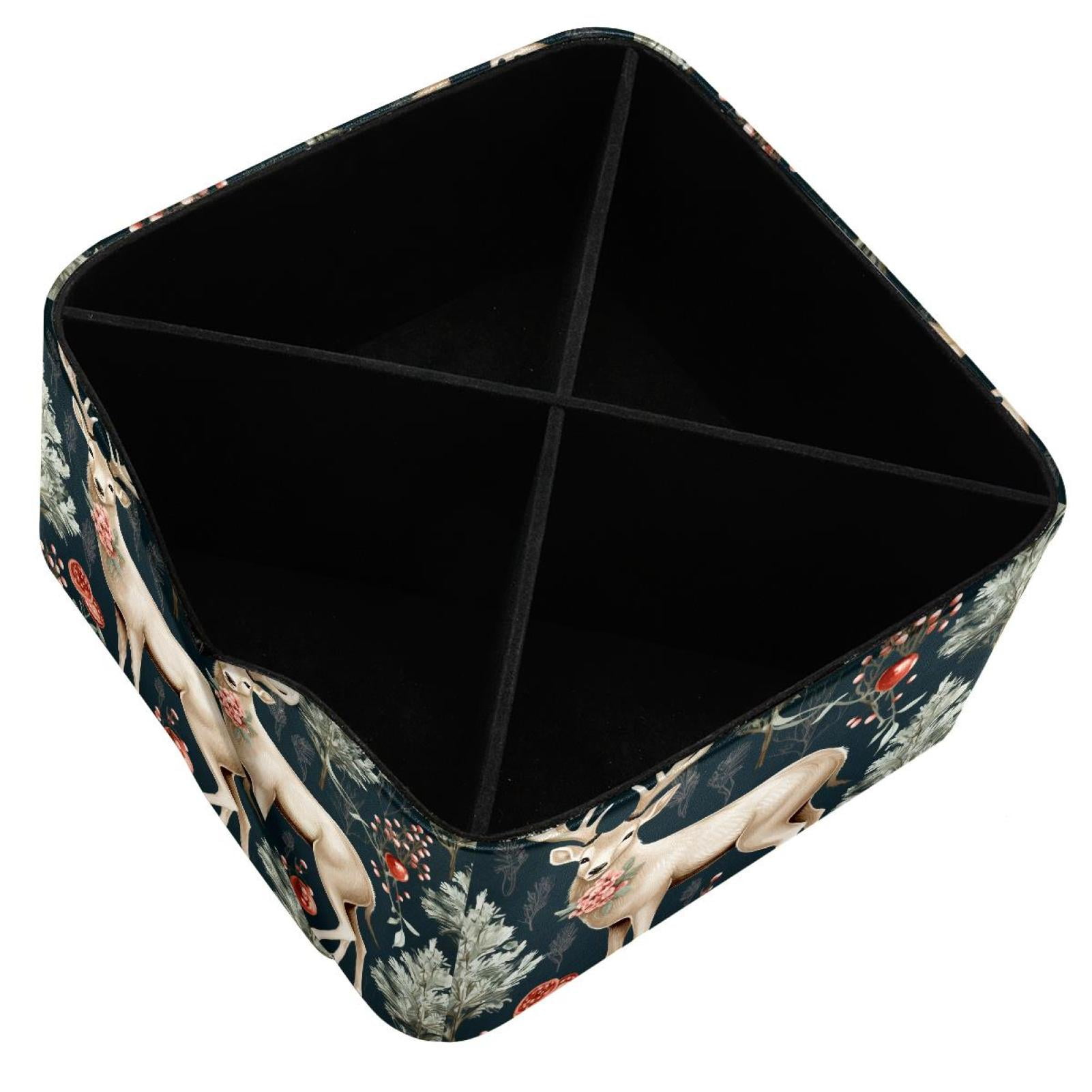 Elk Deer Square Pen Case Pencil Holder with 4 Compartments, Removable ...