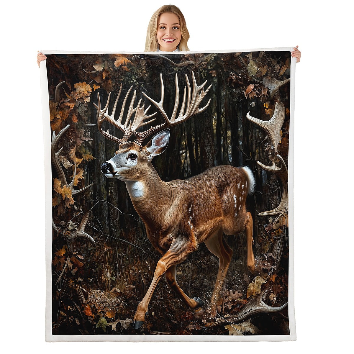 Elk Deer Throw Blanket for Adult Women Western Farmhouse Blanket Rustic ...