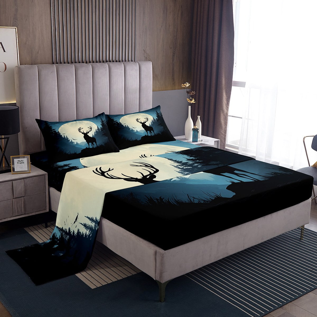 Elk Deer Twin Sheet Set Moose Bed Sheets Set For Kids Boys Girls,Hippie ...