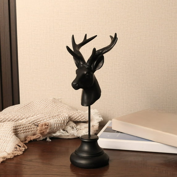 Elk Desk Lamp, Small Wooden Table Lamp with LED Light, Dimmable Bedside ...
