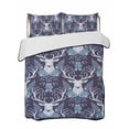 Elk Head Quilts Bedding Set King Size Animals Classical Floral Pattern ...
