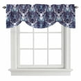 Elk Head Tie Up Valance Curtains Animals Classical Floral Pattern Navy ...