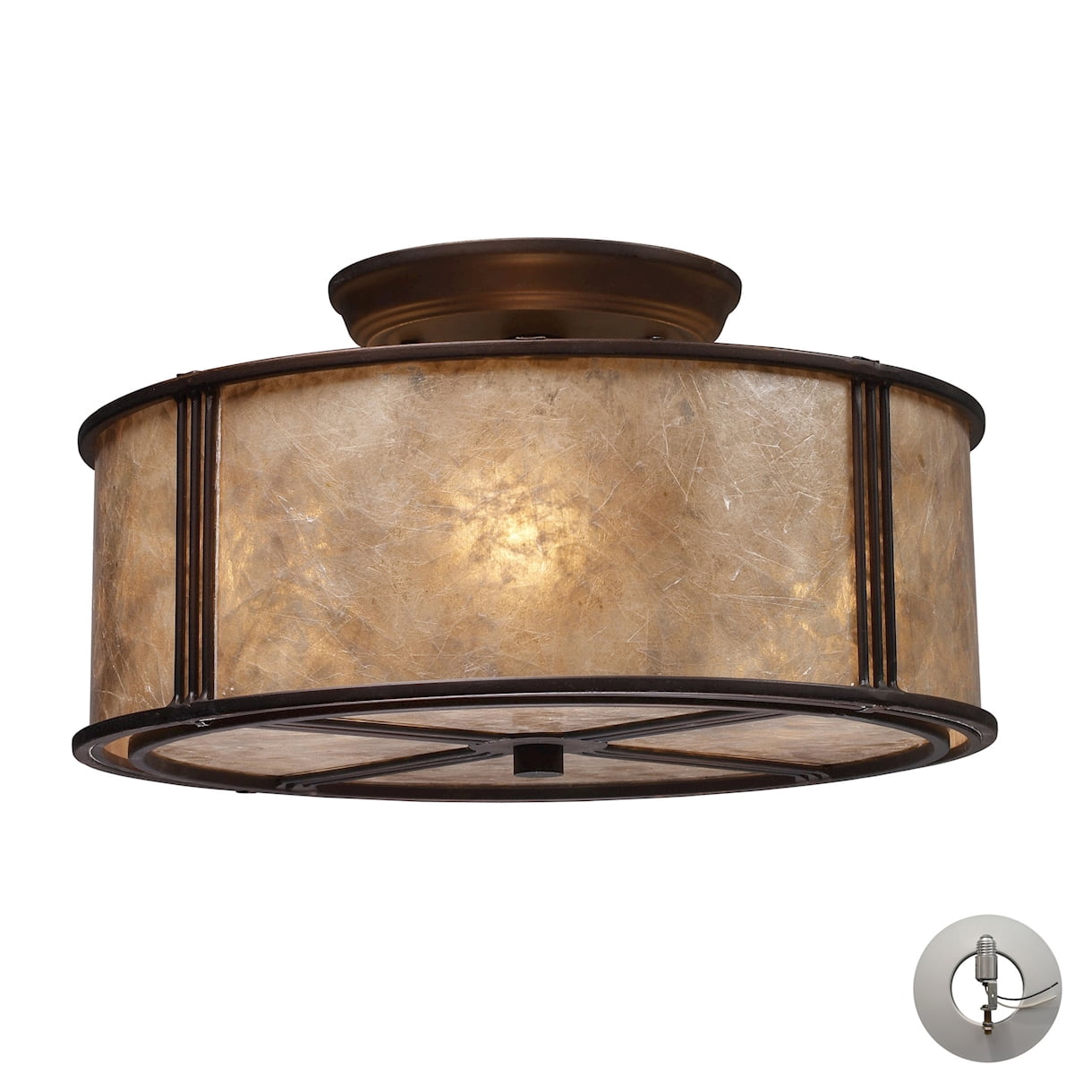 Elk Home 13-Inch Wide Barringer Semi Flush Mount, Aged Bronze - Walmart.com