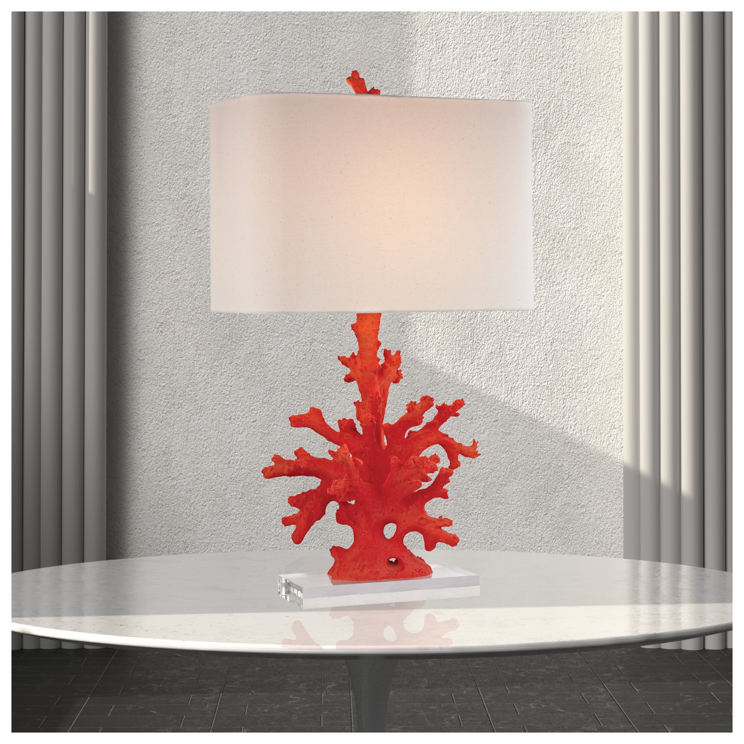 Elk Home 16-Inch Wide Red Coral Table Lamp, Transitional, Red - Walmart.com