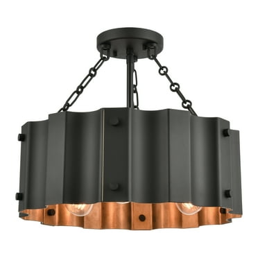 Elk Home 13.75-Inch Wide Nancy Semi Flush Mount, Matte Black - Walmart.com