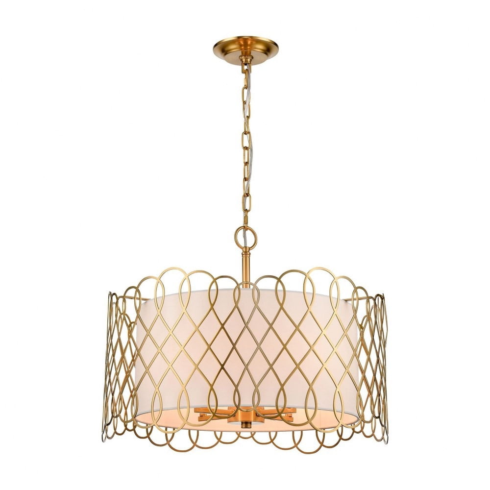 Elk Home 21-Inch Wide Harp Lane Pendant, Transitional, Satin Brass ...