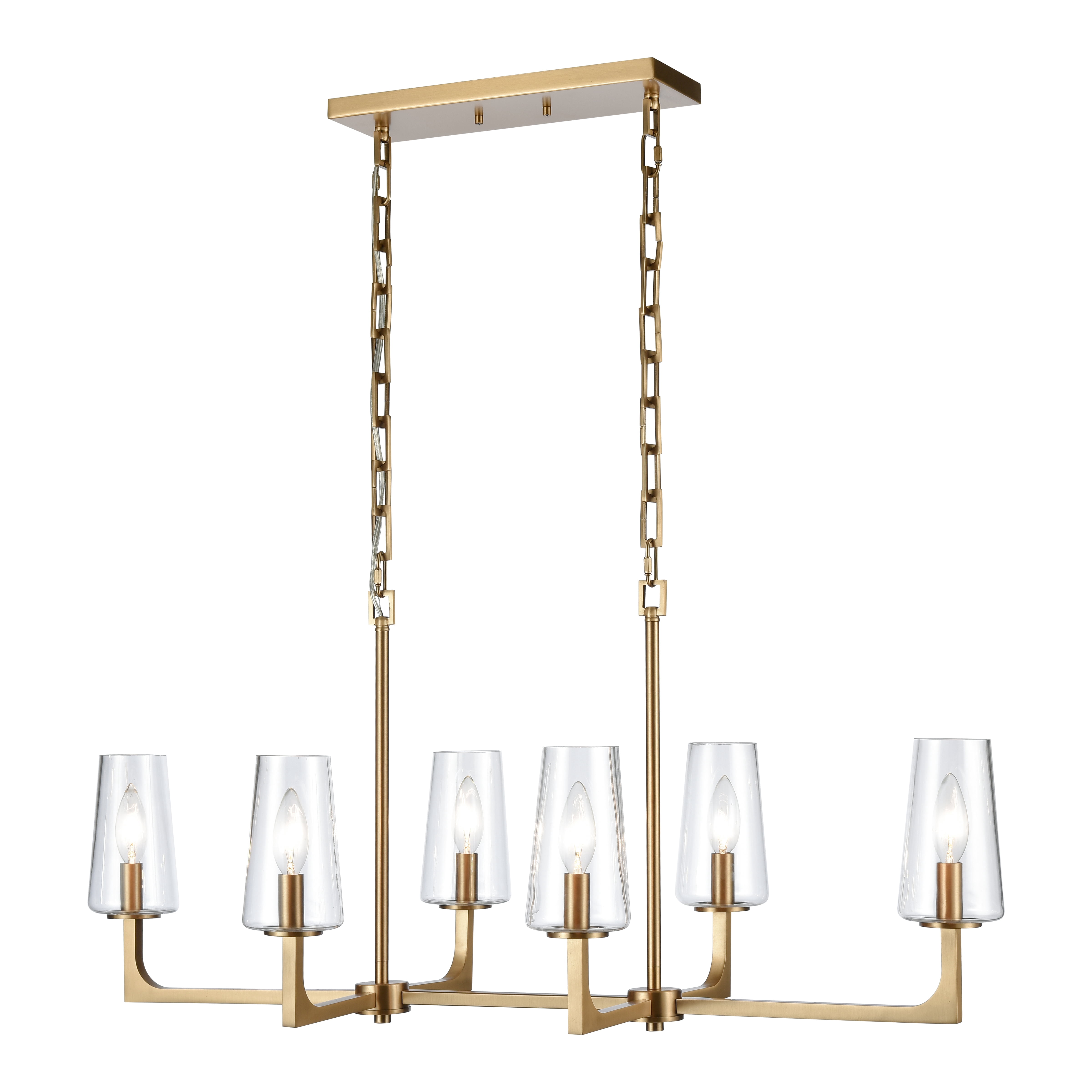 Elk Home 36-Inch Wide Fitzroy Chandelier, Transitional-Lacquered Brass ...