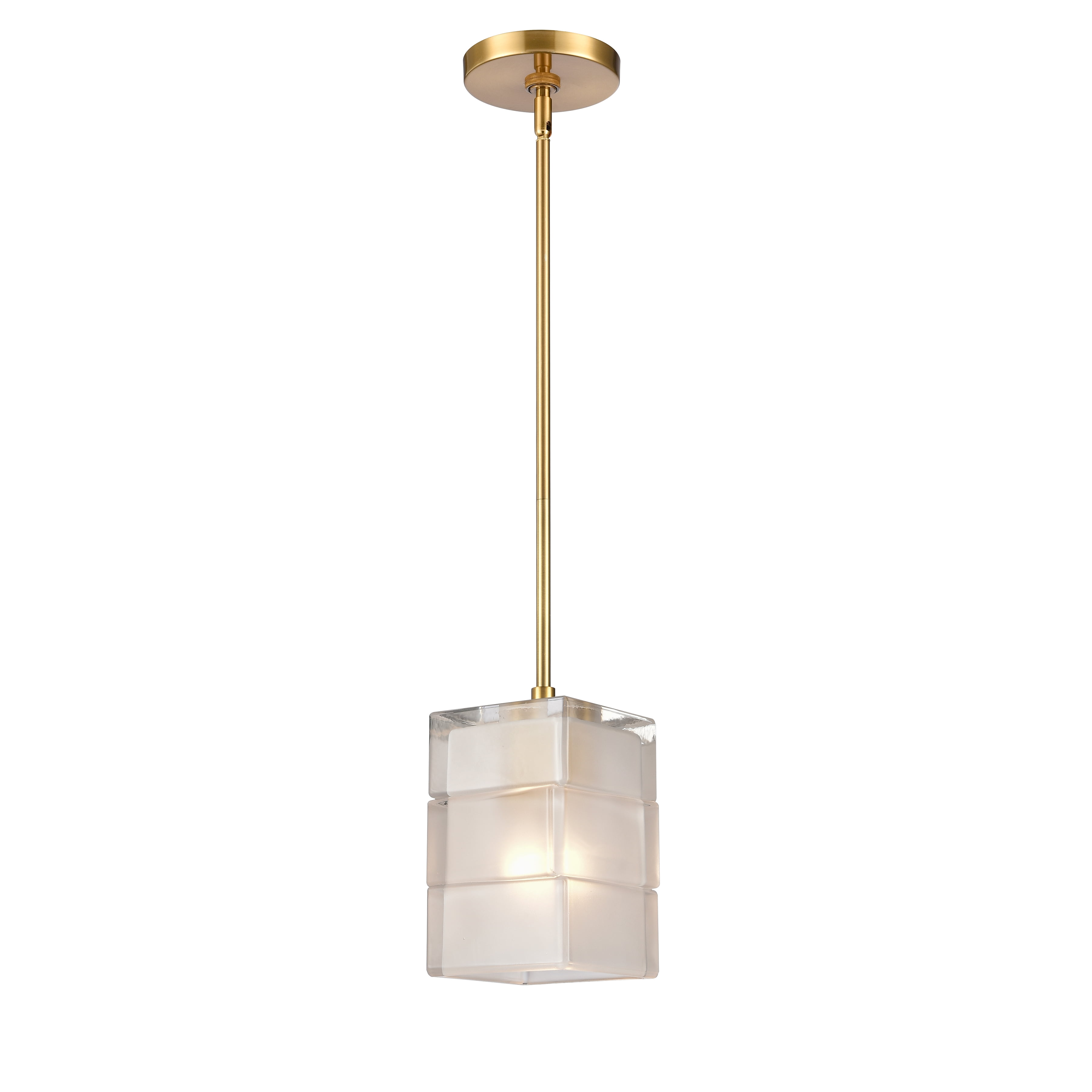 Elk Home 6-Inch Wide Ice Blocks Pendant, Contemporary, Satin Brass ...
