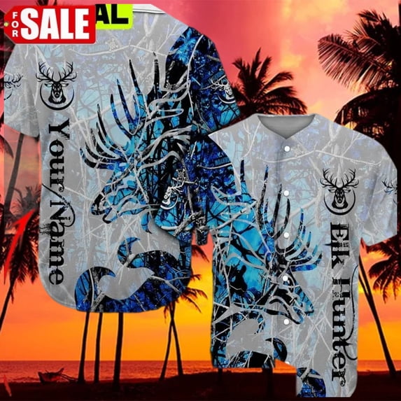 Elk Hunter Custom Baseball Shirt 3D Design All Over Printed Trending ...