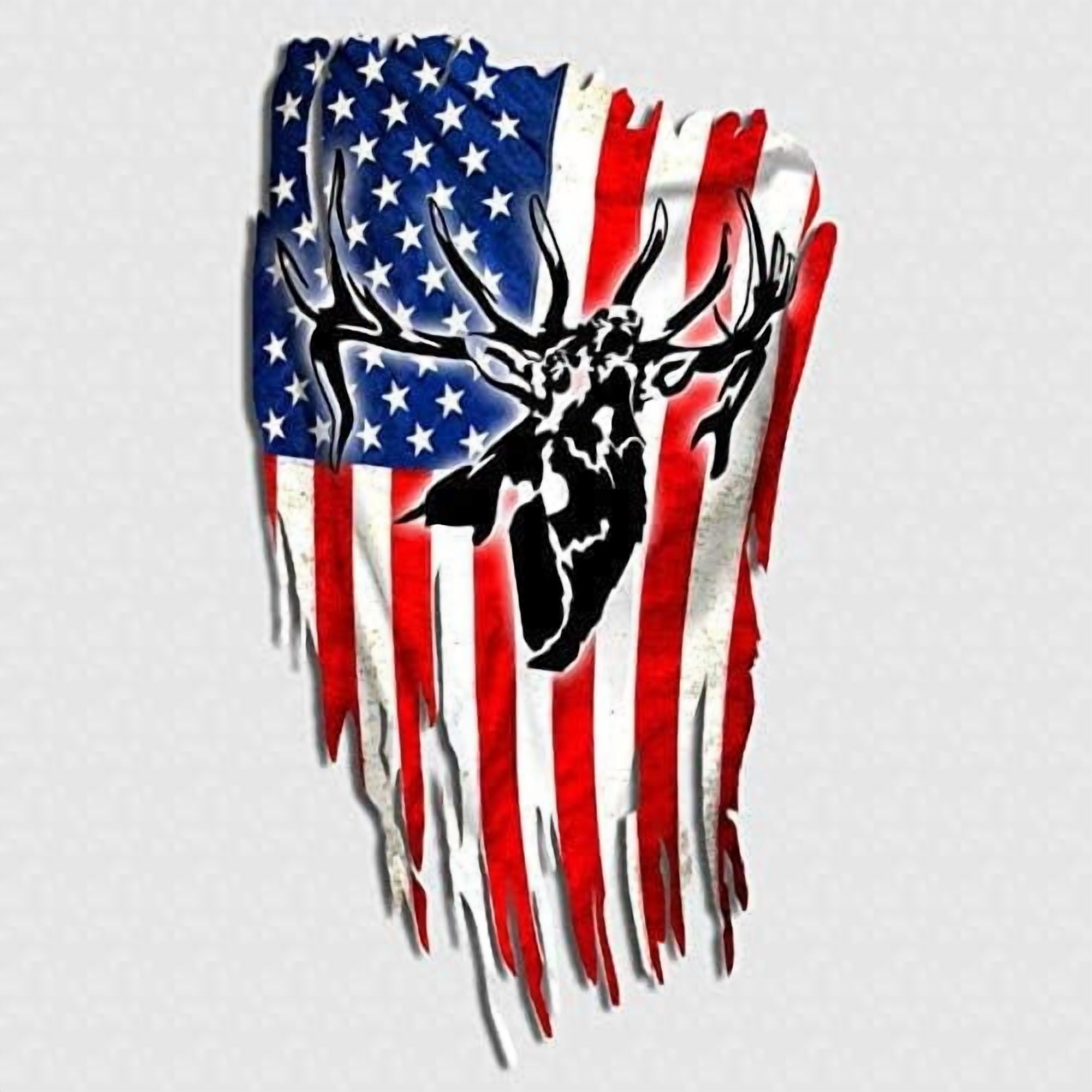 Elk Hunting American Flag Decal Distressed USA Bull Sticker - Walmart.com