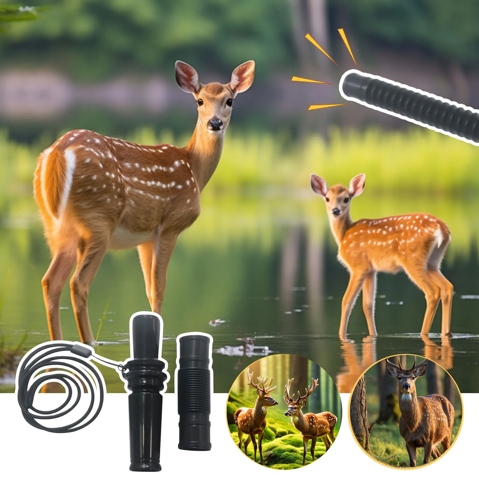 Elk Hunting Call Flute - ABS Material Deer Attractor with Hanging Rope ...