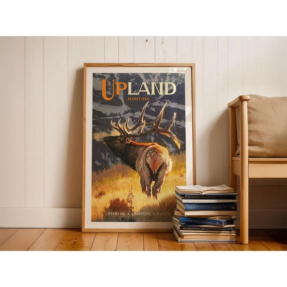 Elk Hunting Retro Wall Art, Unframed Canvas Size 12x18 - Walmart.com