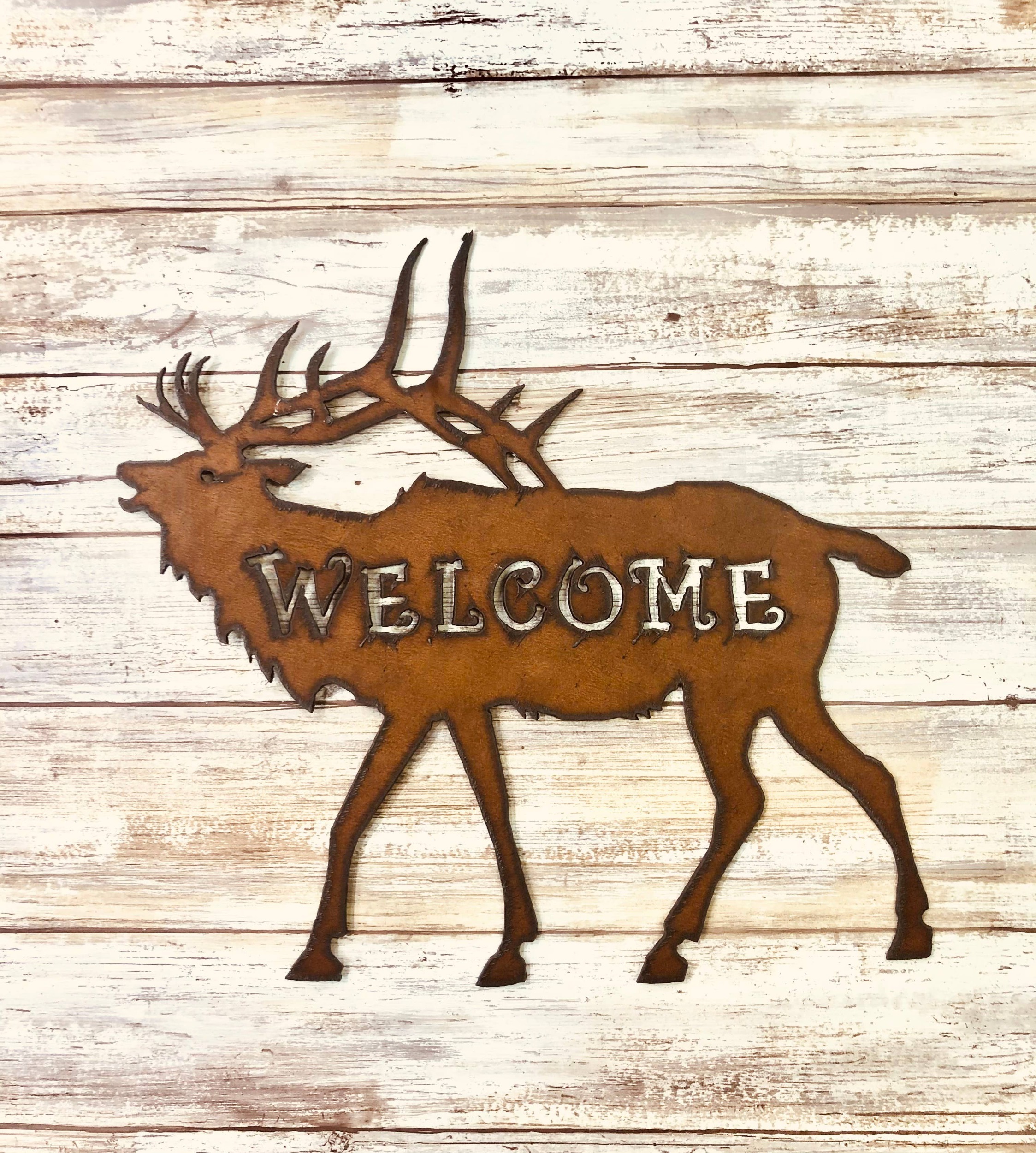 Elk Image Welcome Rustic Sign - Walmart.com
