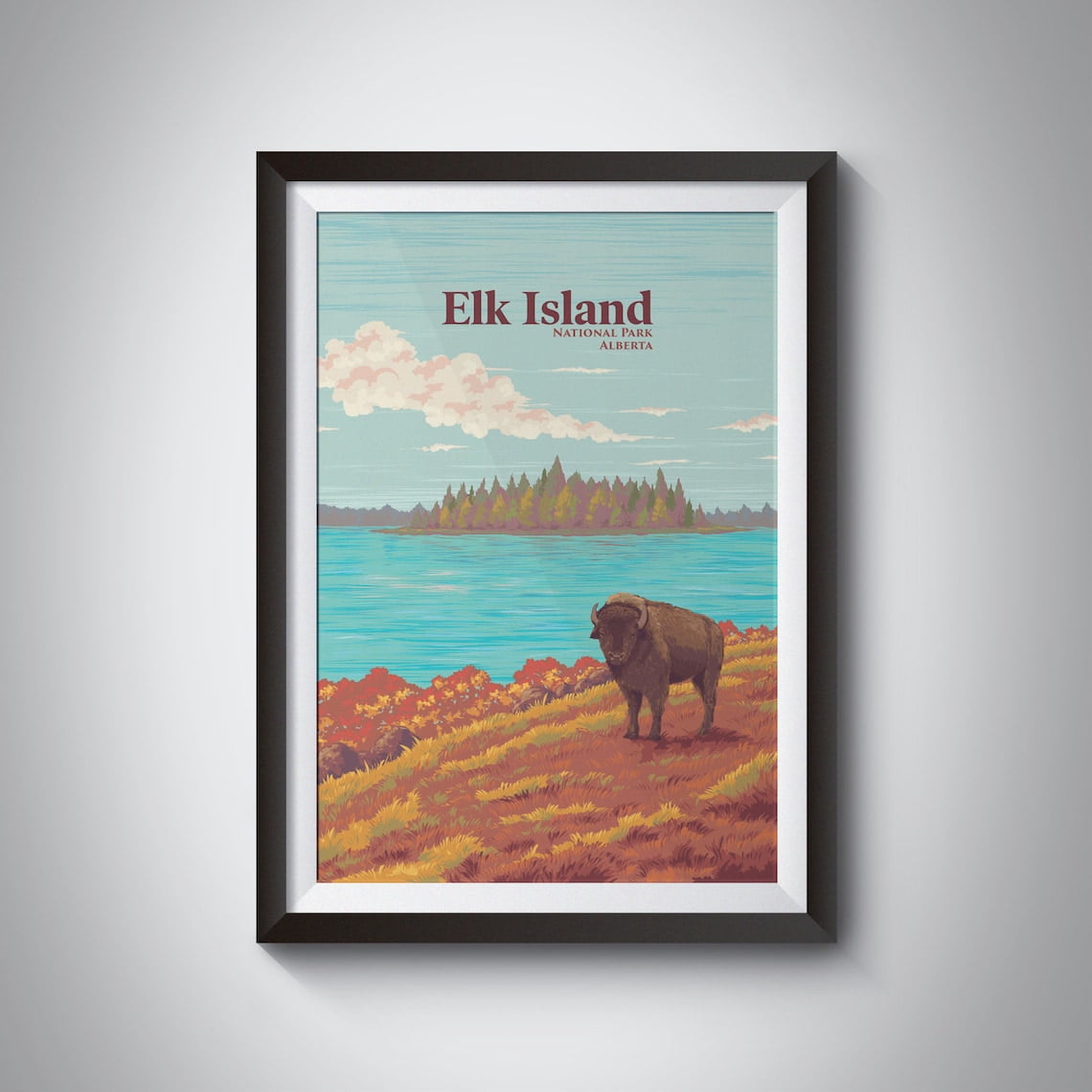 Elk Island National Park Poster, Alberta Canada, Plains Bison, Astotin ...