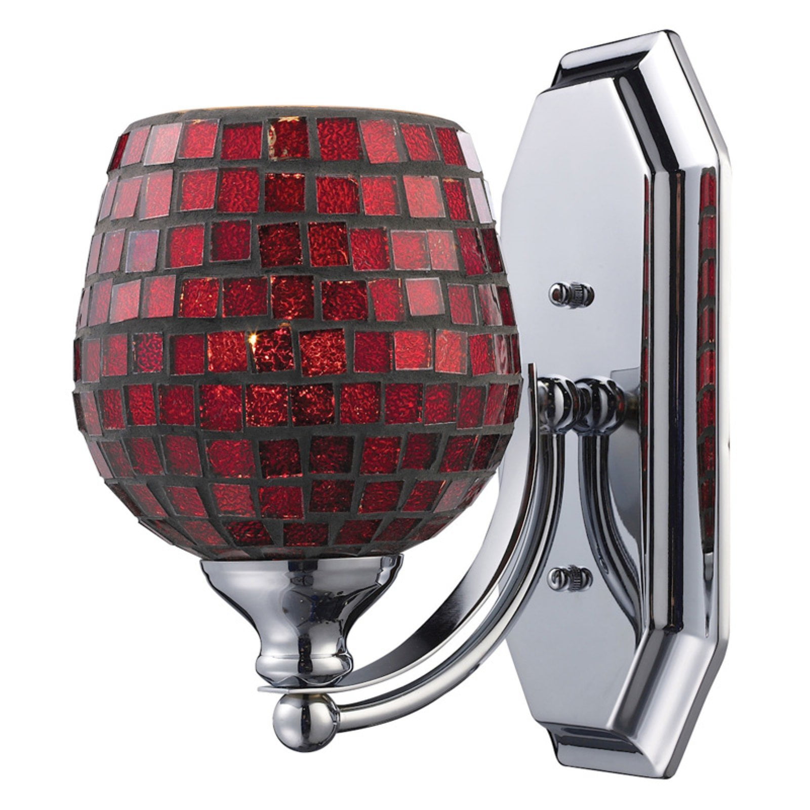 Elk 1 Light Vanity In Polished Chrome And Copper Mosaic Glass 570-1C ...